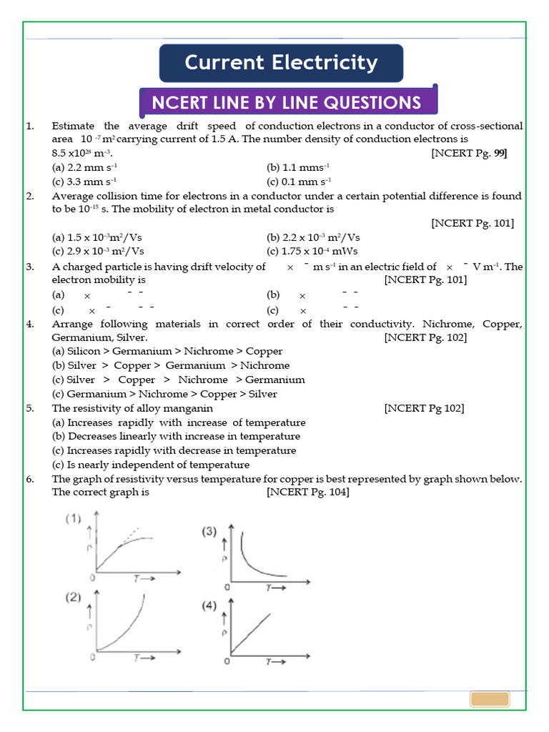 D13 Current Electricity | PDF | Electric Current | Electrical ...