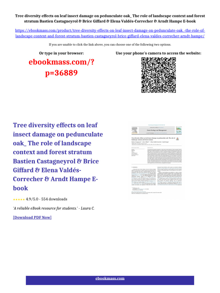Tree diversity effects on leaf insect damage on pedunculate oak_ The ...