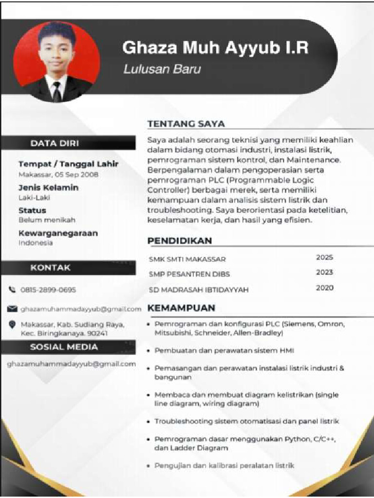 CV Ghaza Muh Ayyub | PDF
