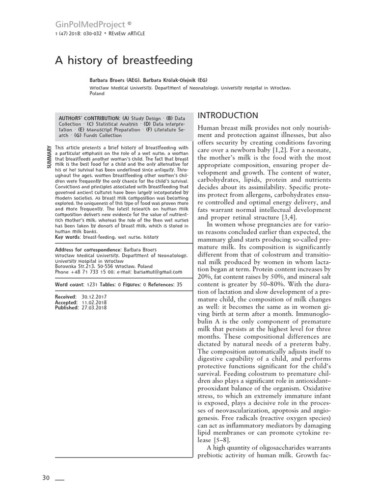 A History of Breastfeeding | PDF | Breast Milk | Breastfeeding