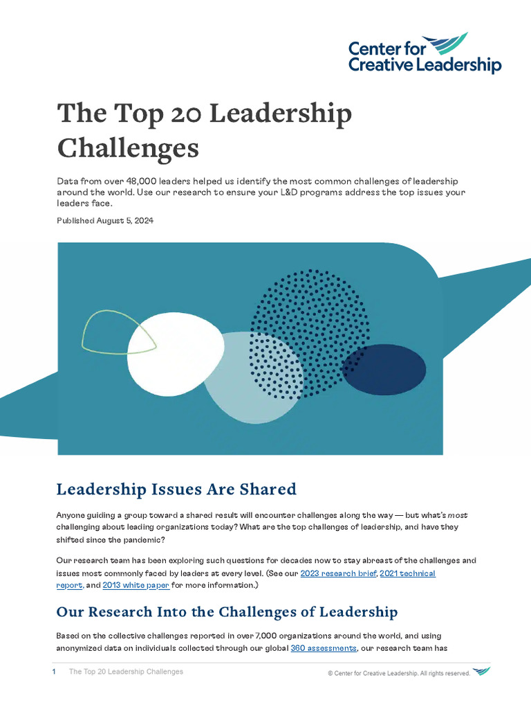 Top 20 Leadership Challenges | PDF | Leadership | Market (Economics)