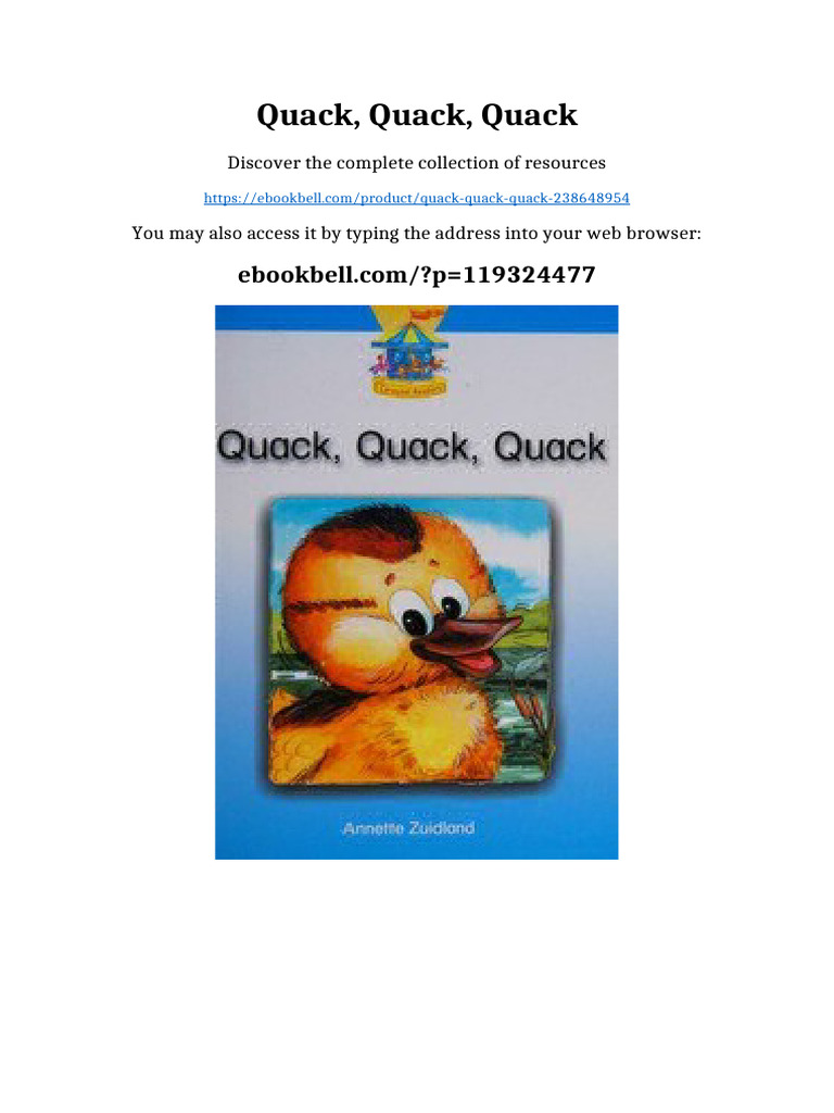 Quack, Quack, Quack Available Any Format | PDF | Intellectual Property