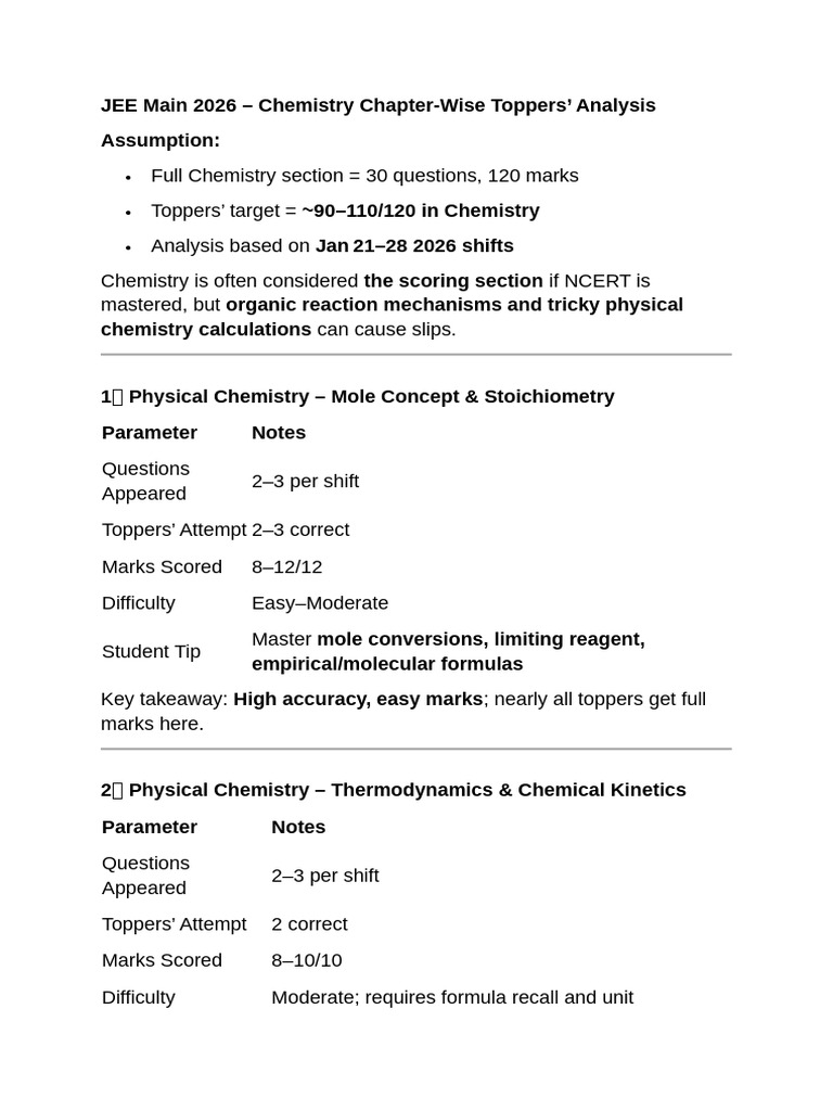 Chemistry Topper Analysis | PDF | Chemistry | Organic Chemistry
