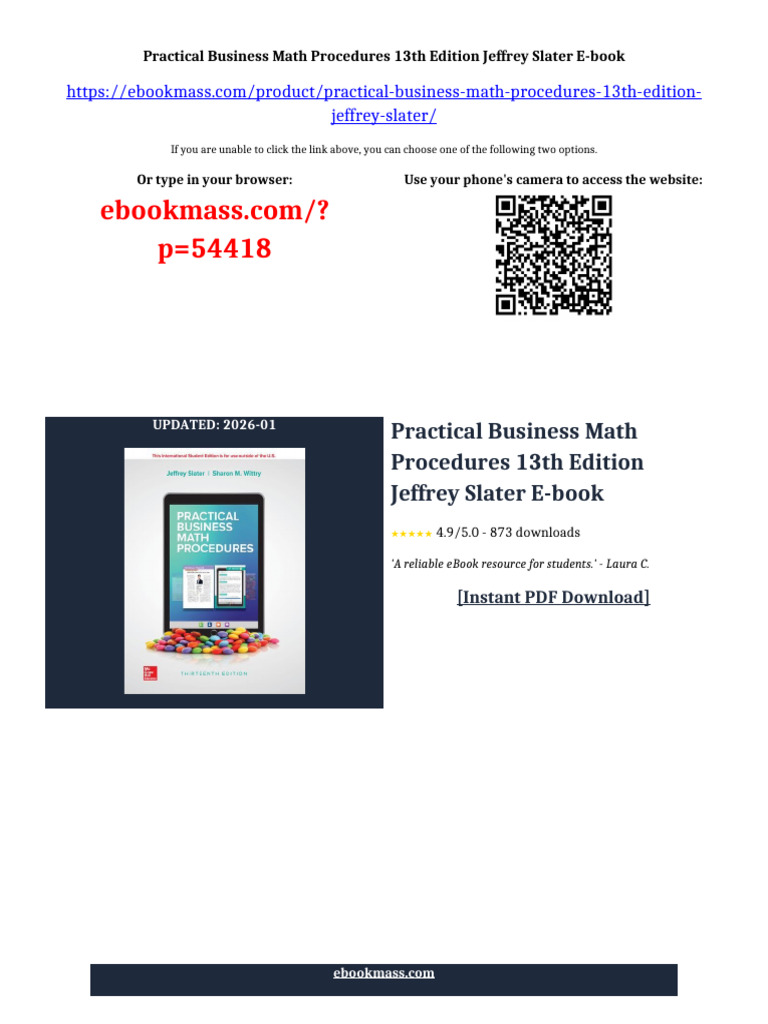 Practical Business Math Procedures 13th Edition Jeffrey Slater Ebook ...