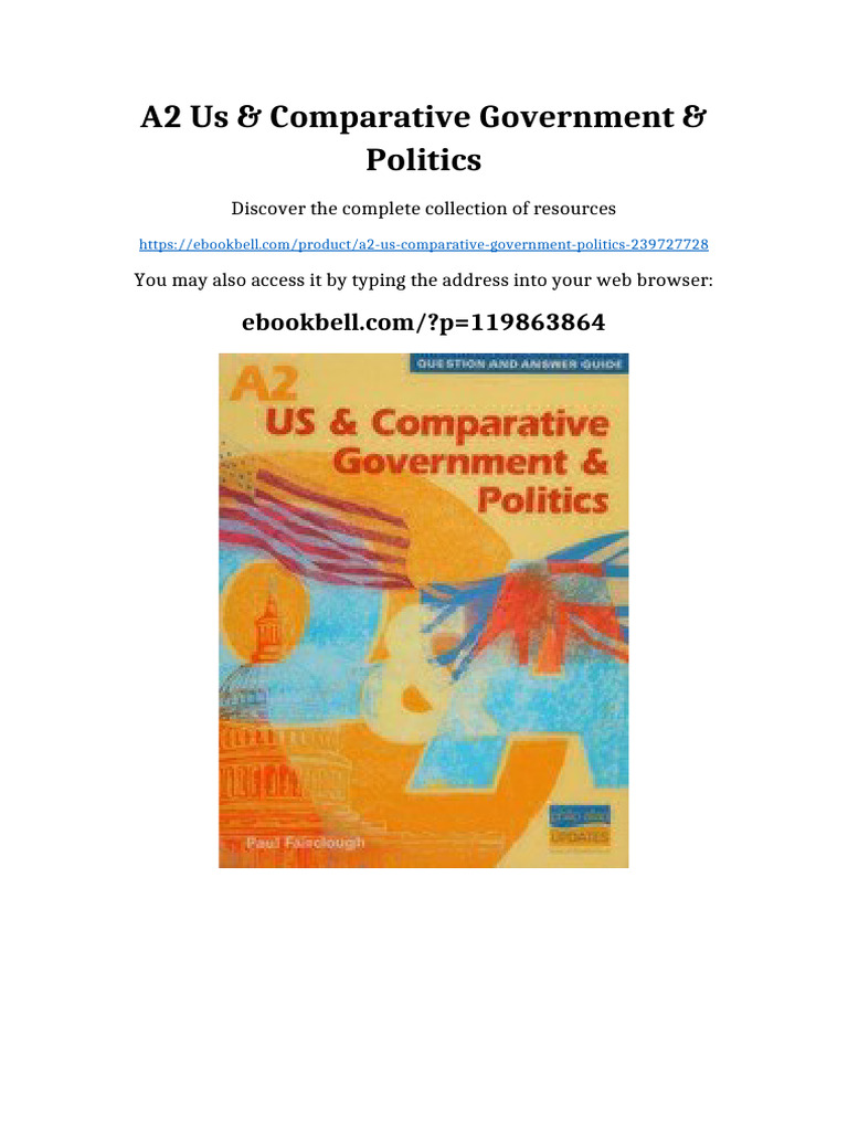 A2 US & Comparative Government & Politics Full Digital Chapters | PDF ...