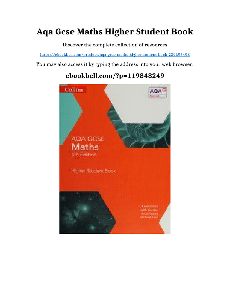 AQA GCSE Maths Higher Student Book Full | PDF | Intellectual Property