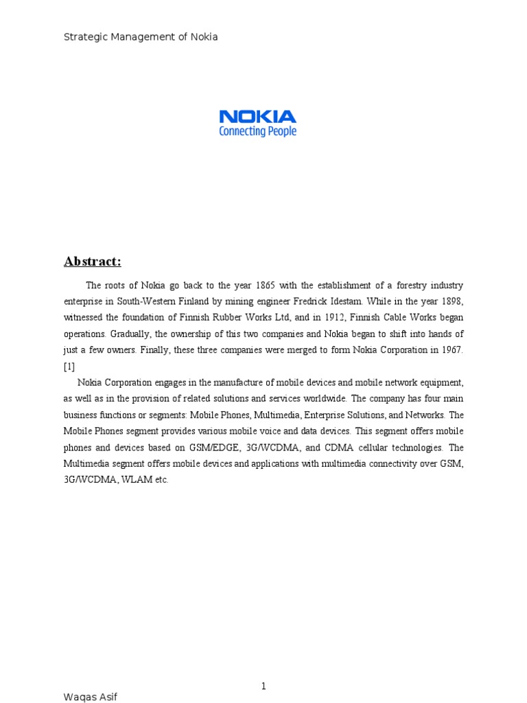 Nokia Strategic Management | PDF | Nokia | Strategic Management