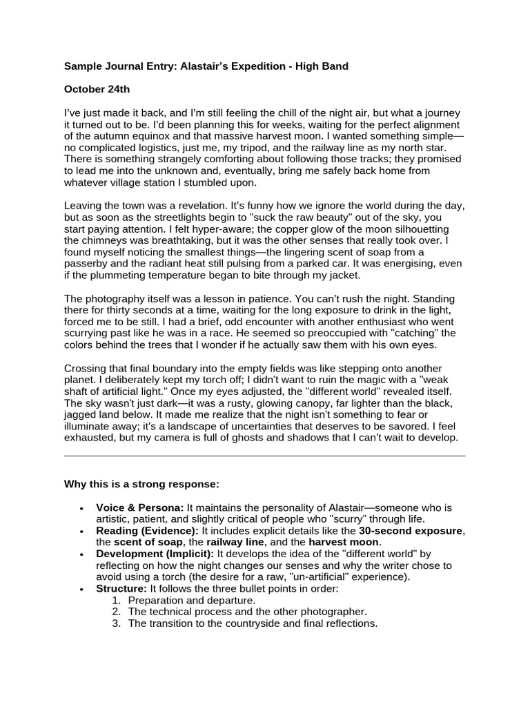 Sample Journal Writing | PDF