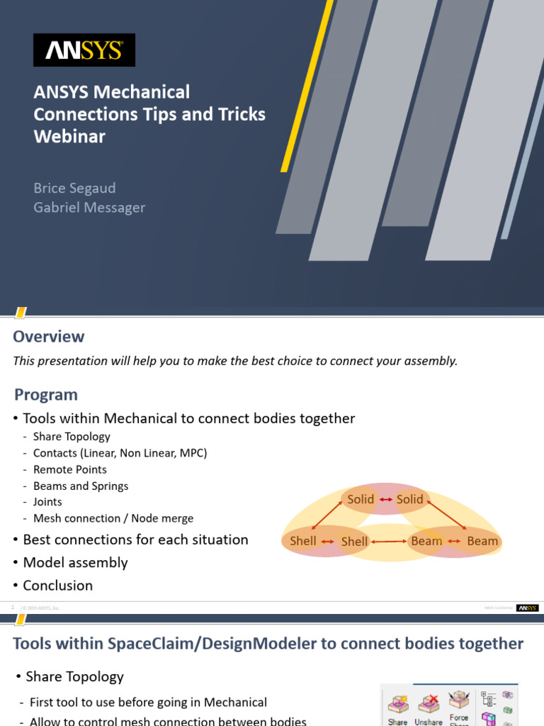 1 Ansys Mechanical Connection Tips and Tricks | PDF | Applied And ...