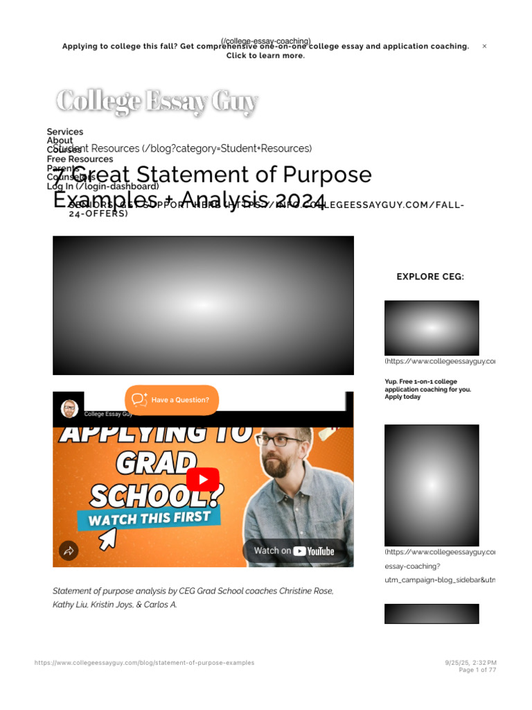 7 Great Statement of Purpose Examples For Grad School + Analysis 2024 ...