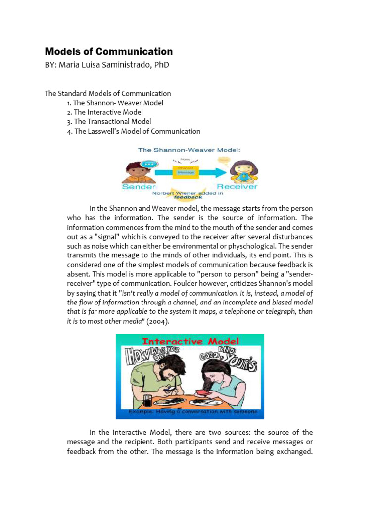 Models of Communication 3 | PDF | Communication | Human Communication