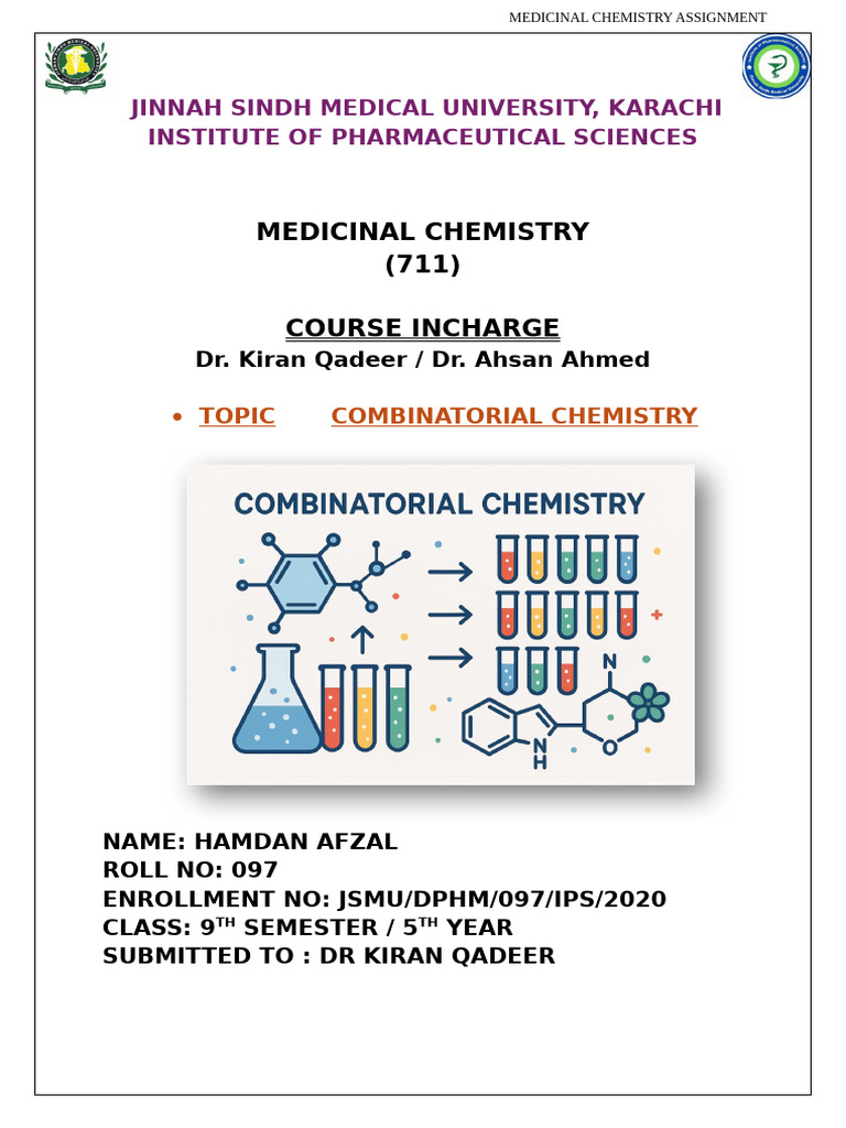 Combinatorial Chemistry | PDF | Chemical Synthesis | Medicinal Chemistry