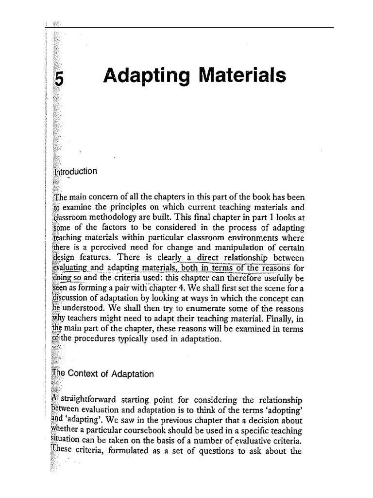 Textbook Adaptation | PDF