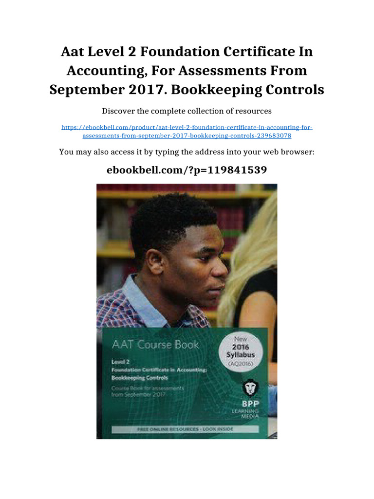 AAT Level 2 Foundation Certificate in Accounting, For Assessments From ...