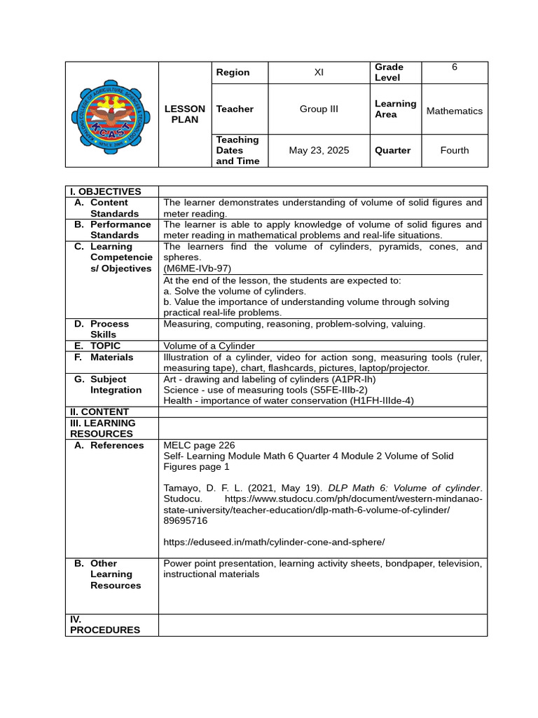 Group-3 | PDF | Volume | Area