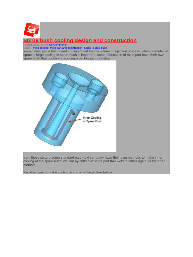 Sprue Bush Cooling Design and Construction | PDF | Pipe (Fluid ...