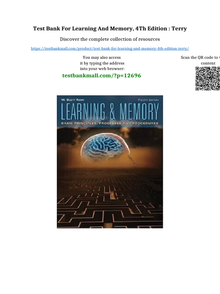 12696 | PDF | Learning | Memory
