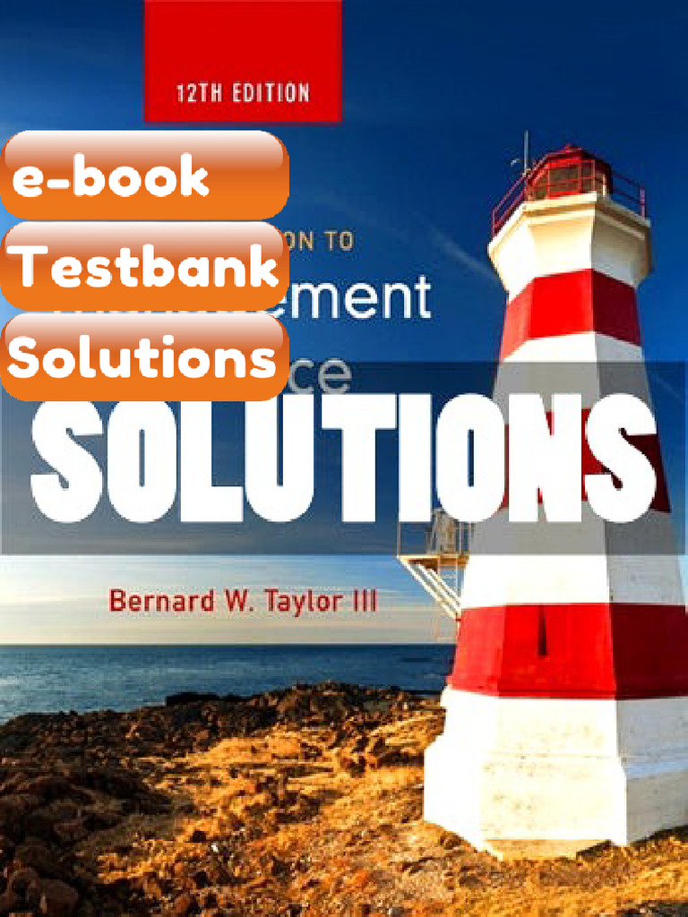 Testbank Solutions Introduction to Management Science 12th Ed Taylor ...
