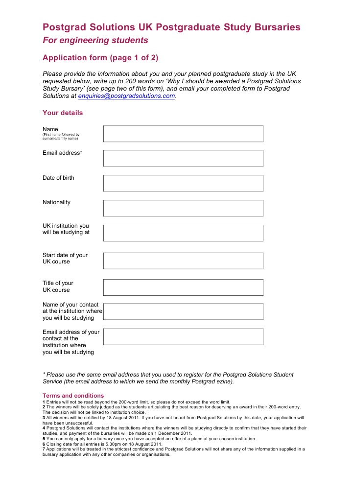 Postgrad Solutions Bursary Application Guide | PDF | Career & Growth | Finance & Money Management