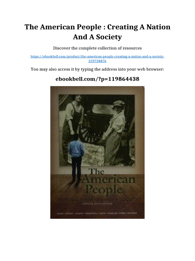 The American people : creating a nation and a society latest pdf 2025 ...