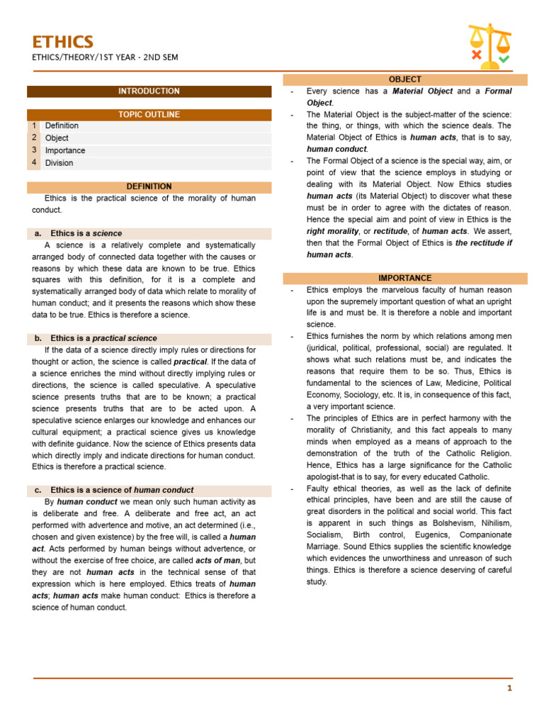 Ethics | PDF | Intention | Science