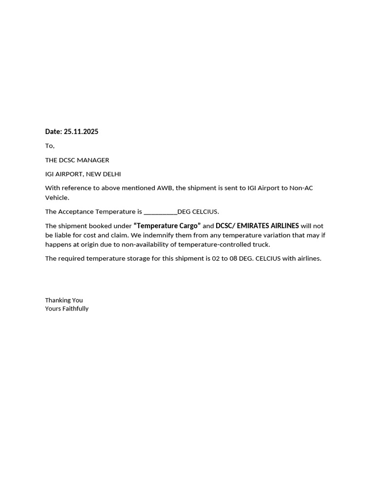 Temp Letter Dcsc | PDF