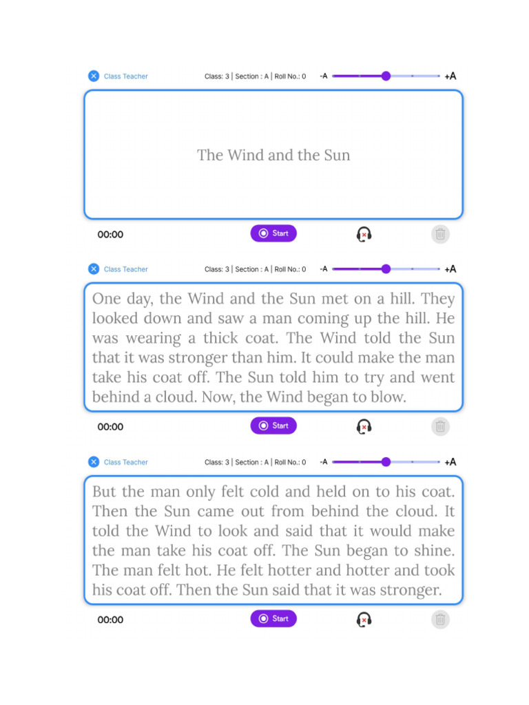 Eng Oral Reading Fluency Class 3 | PDF