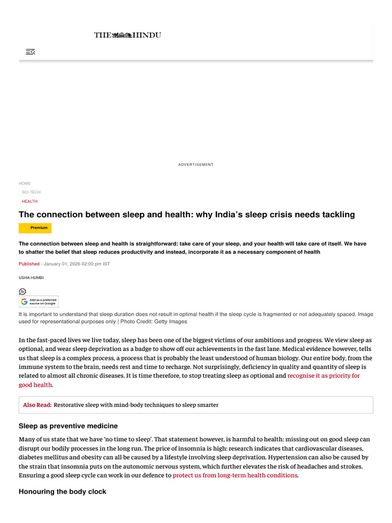 The Connection Between Sleep and Health Why India's Sleep Crisis Needs ...