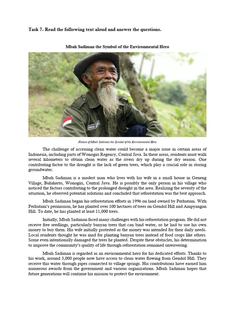 Task 3. Reading - Mbah Sadiman | PDF | Natural Environment | Earth Sciences