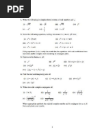 Complex Numbers Exercises and Solutions | PDF | Complex Number | Numbers