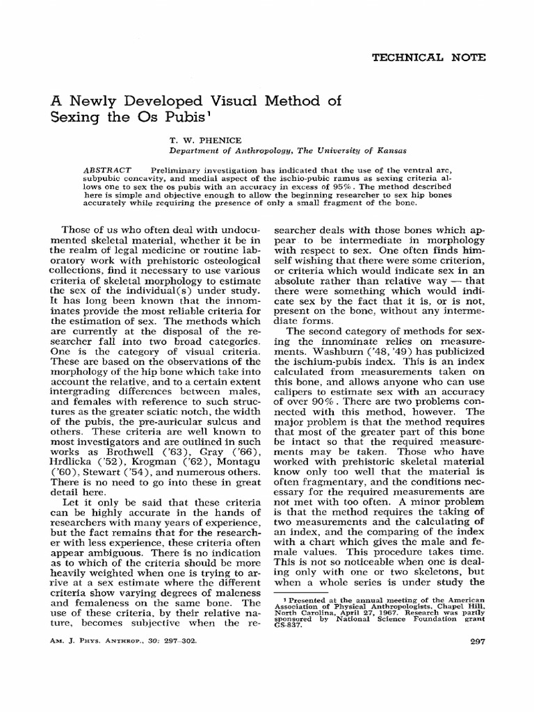 American J Phys Anthropol - March 1969 - Phenice - A Newly Developed ...