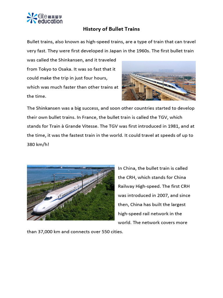 The History of Bullet Trains | PDF | Train | High Speed Rail
