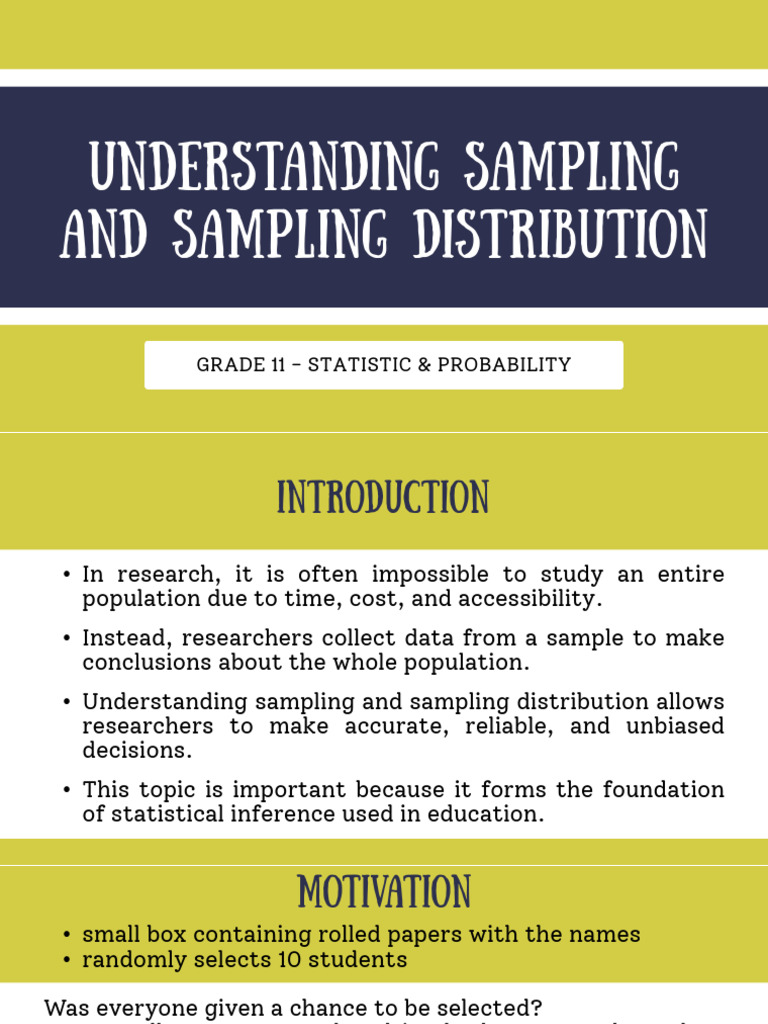 Understanding Sampling and Sampling Distribution Students | PDF ...