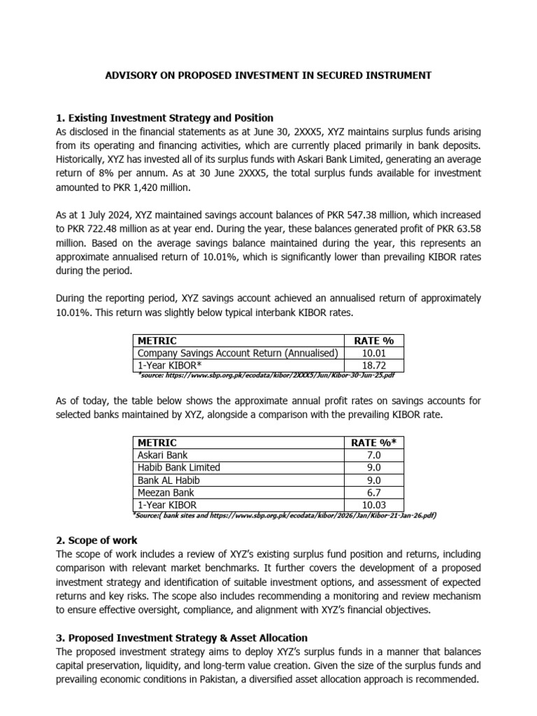 Investment Advisory | PDF | Investing | Financial Risk