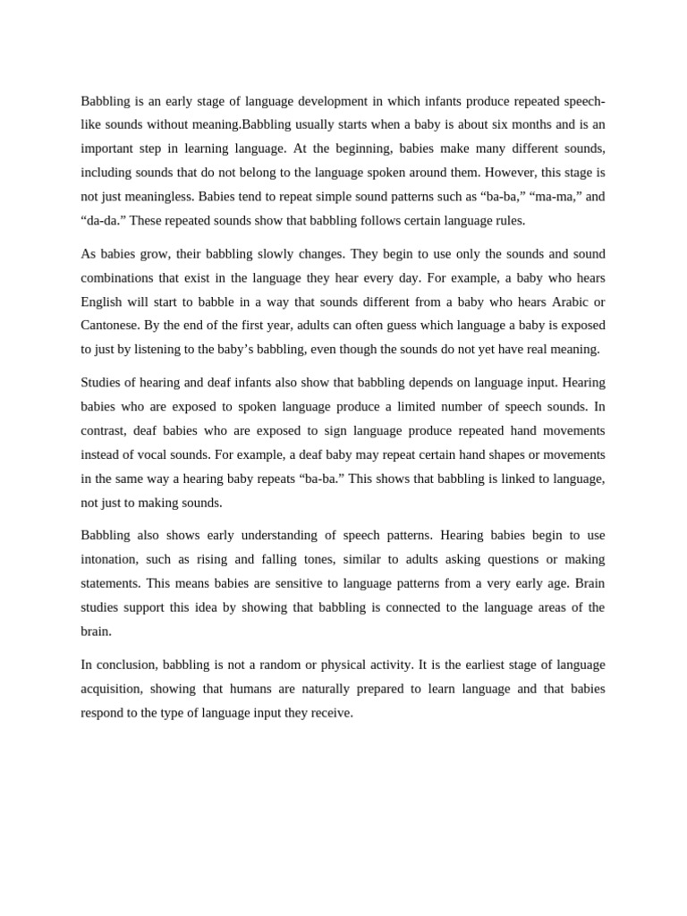 Babbling | PDF