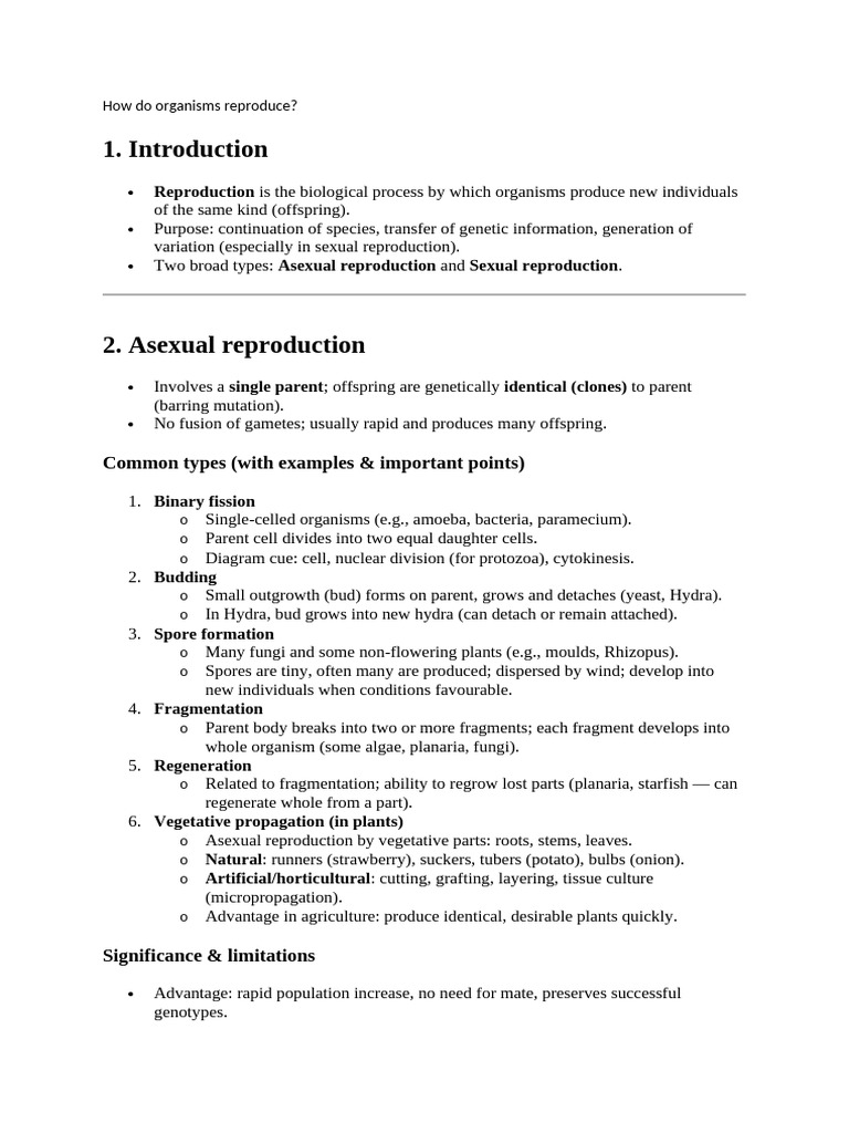 How Do Organisms Reproduce Notes | PDF | Menstrual Cycle | Sexual ...