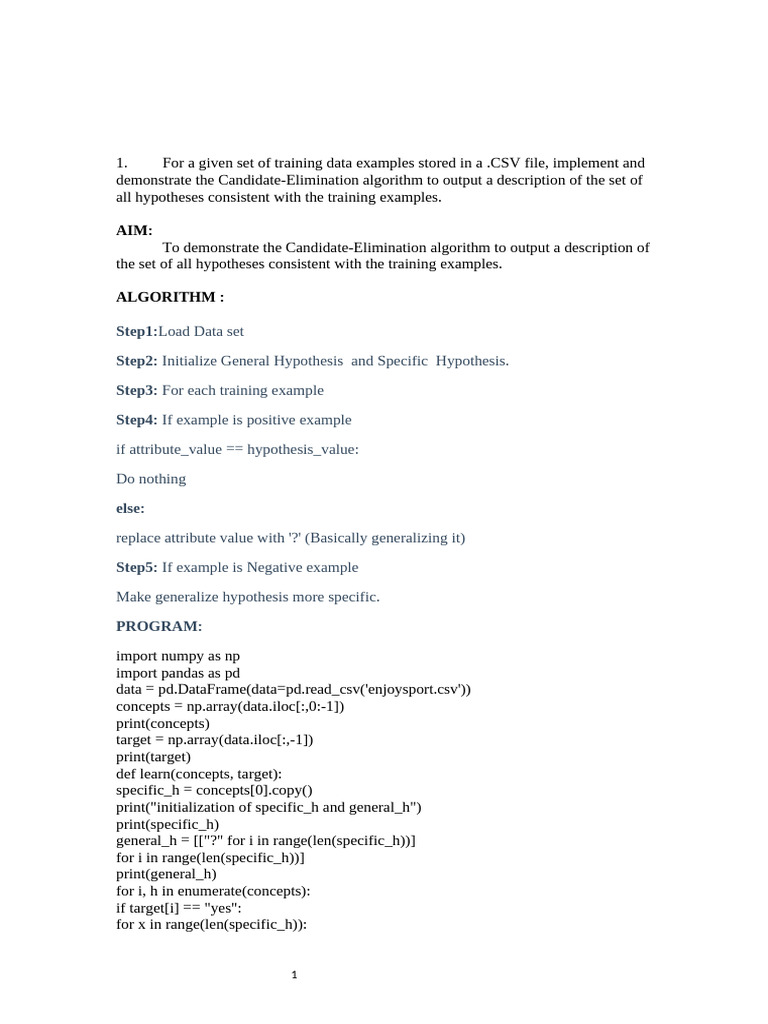 ML lab manual | PDF | Applied Mathematics | Machine Learning