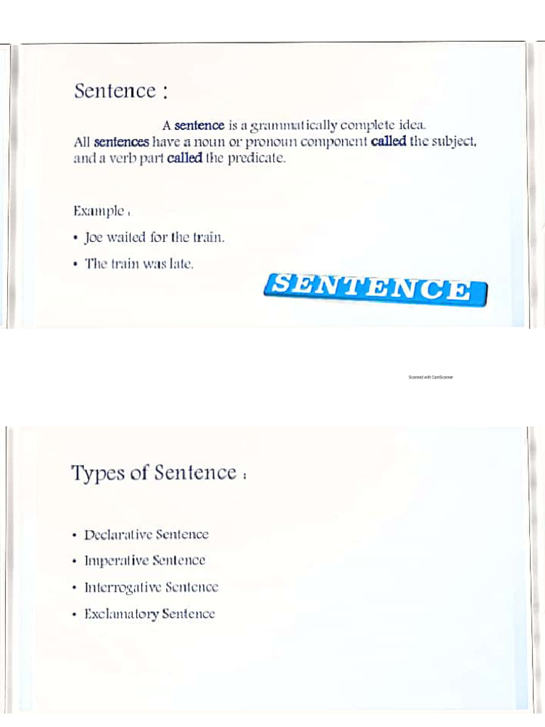 Sentence and Its Types | PDF