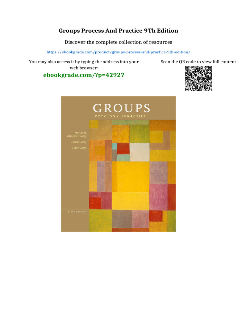 Groups Process and Practice 9th Edition Digital Version 2025 | PDF ...