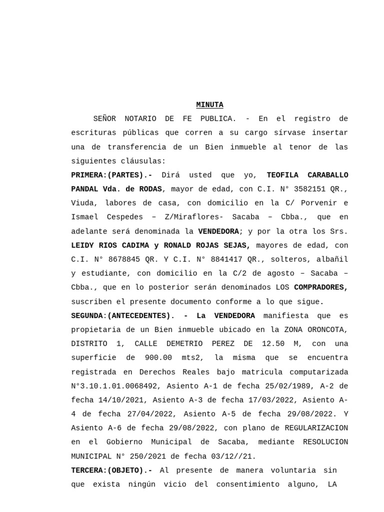 Minuta Teofila | PDF | Ley común