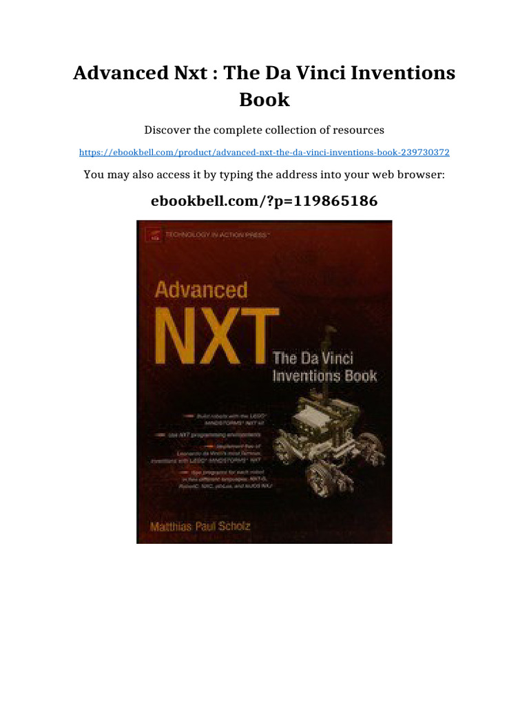 Advanced NXT : the Da Vinci inventions book Ready to Read | PDF ...