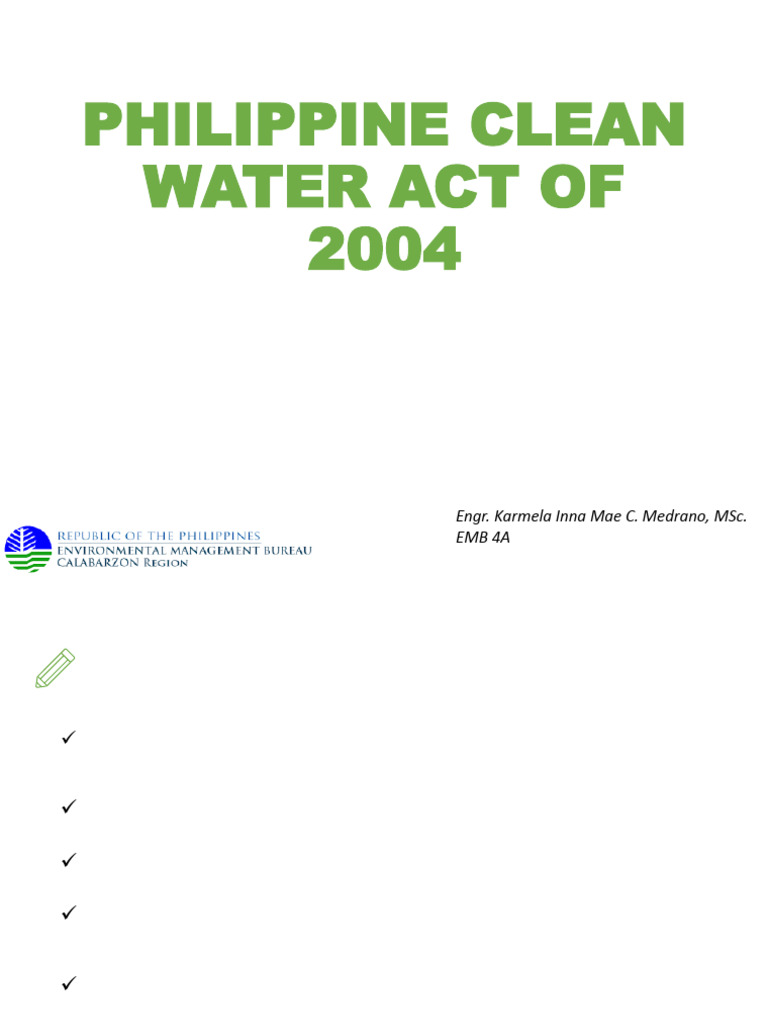 RA 9275 AND OPMS PRESENTATION - 2025version | PDF | Sewage Treatment ...