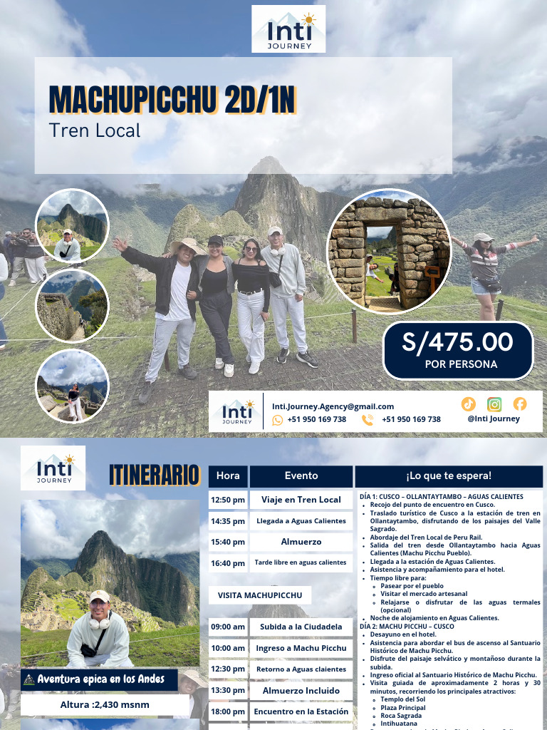 Machupicchu 2d1n (Tren Local) | PDF | Machu Picchu