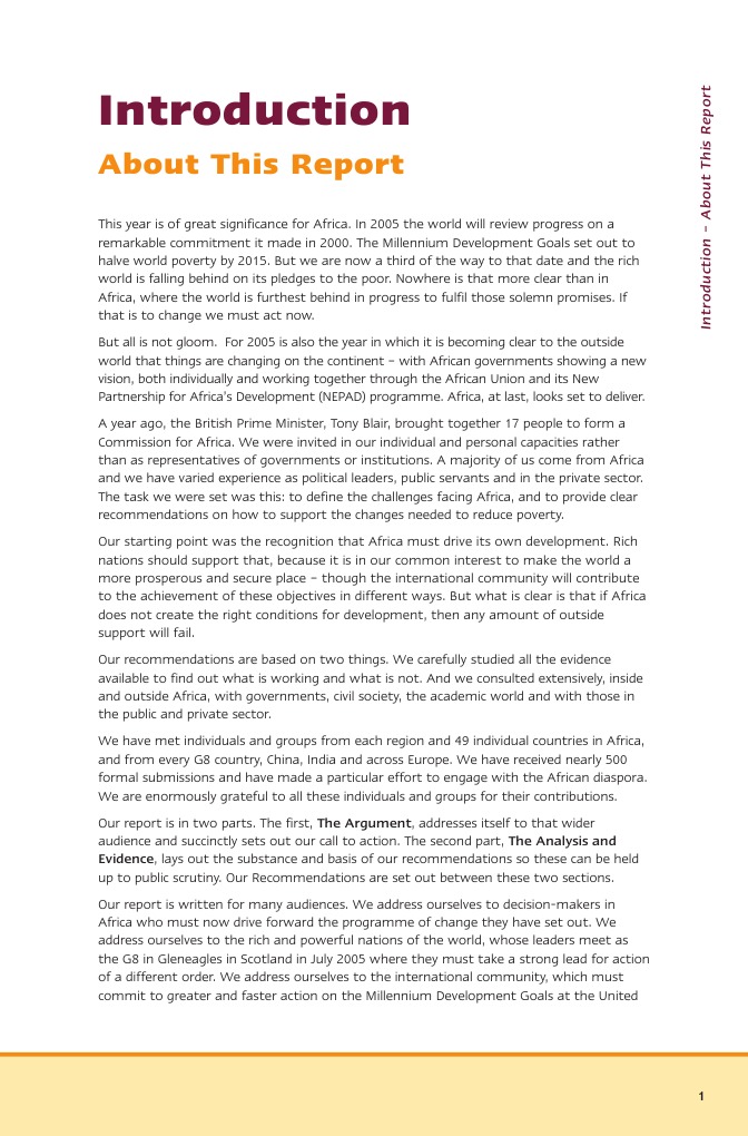 2005 Africa Commission - Our Common Interest Intro | PDF | New ...