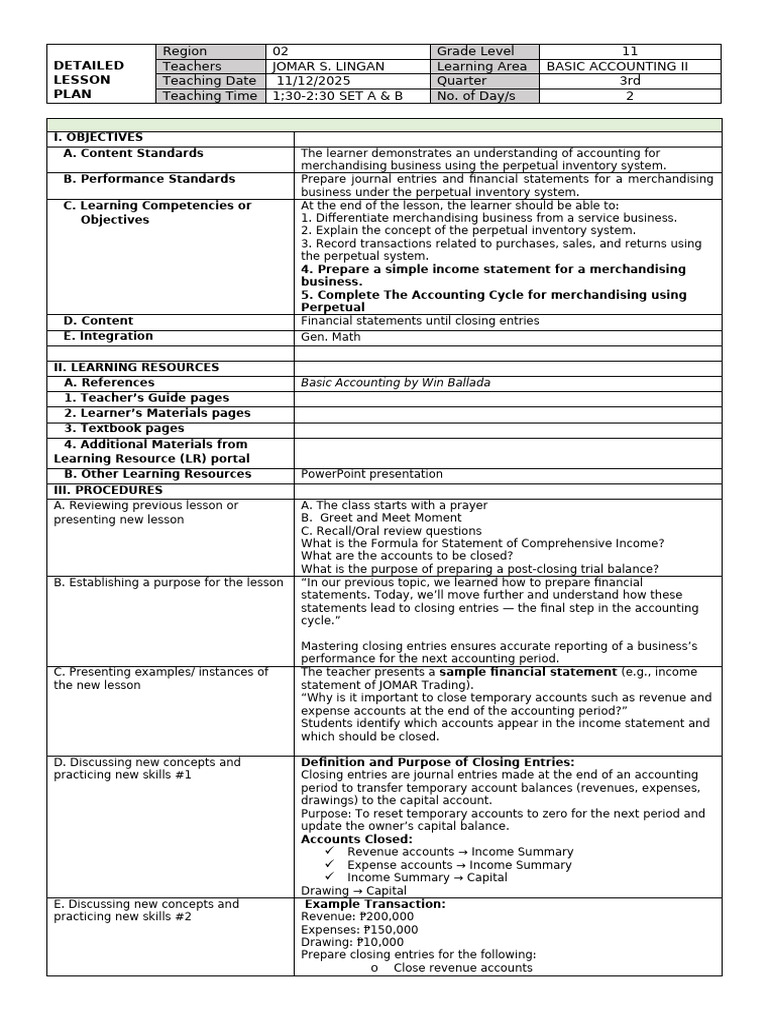 FABM 2 11-12-2025 | PDF | Expense | Inventory