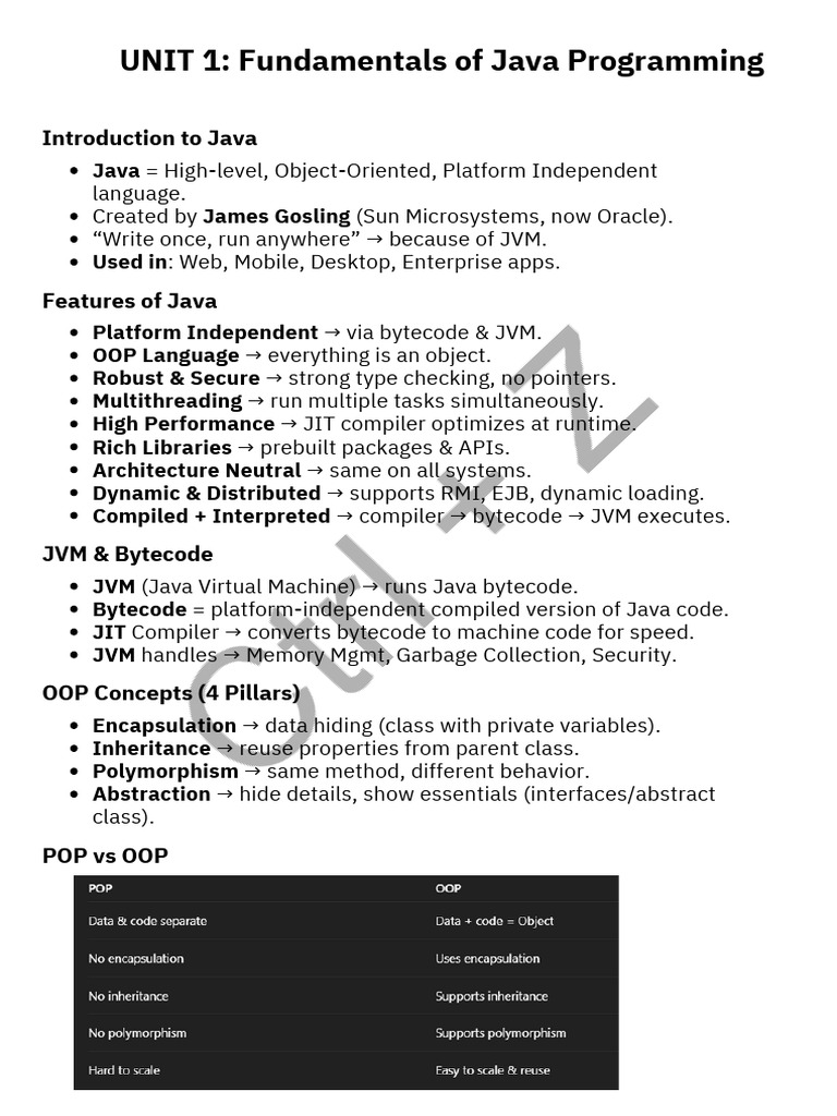 Java Cheat Sheet For Viva Pdf Java Programming Language Method 8220