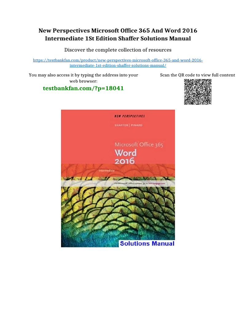 New Perspectives Microsoft Office 365 and Word 2016 Intermediate 1st ...