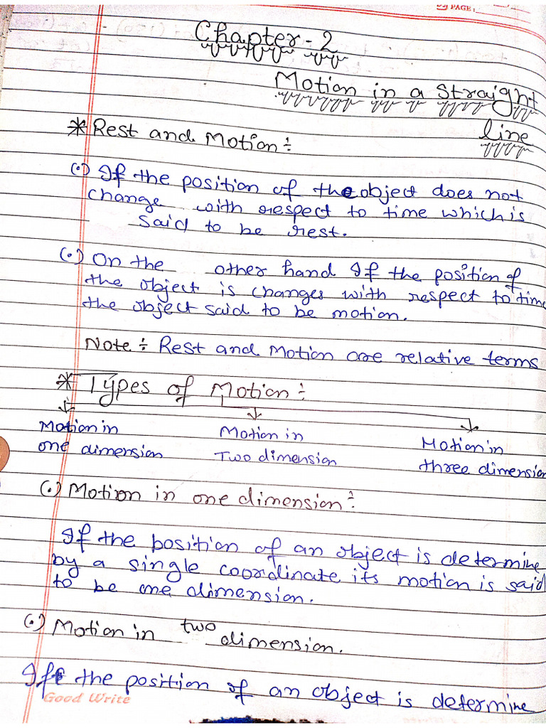 Chapter-2 Motion in A Straight Line | PDF