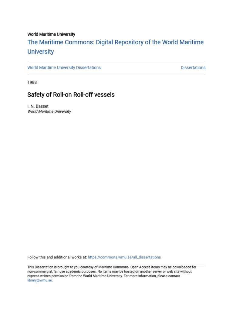 Safety of Roll-On Roll-Off Vessels | PDF | Ships | Safety