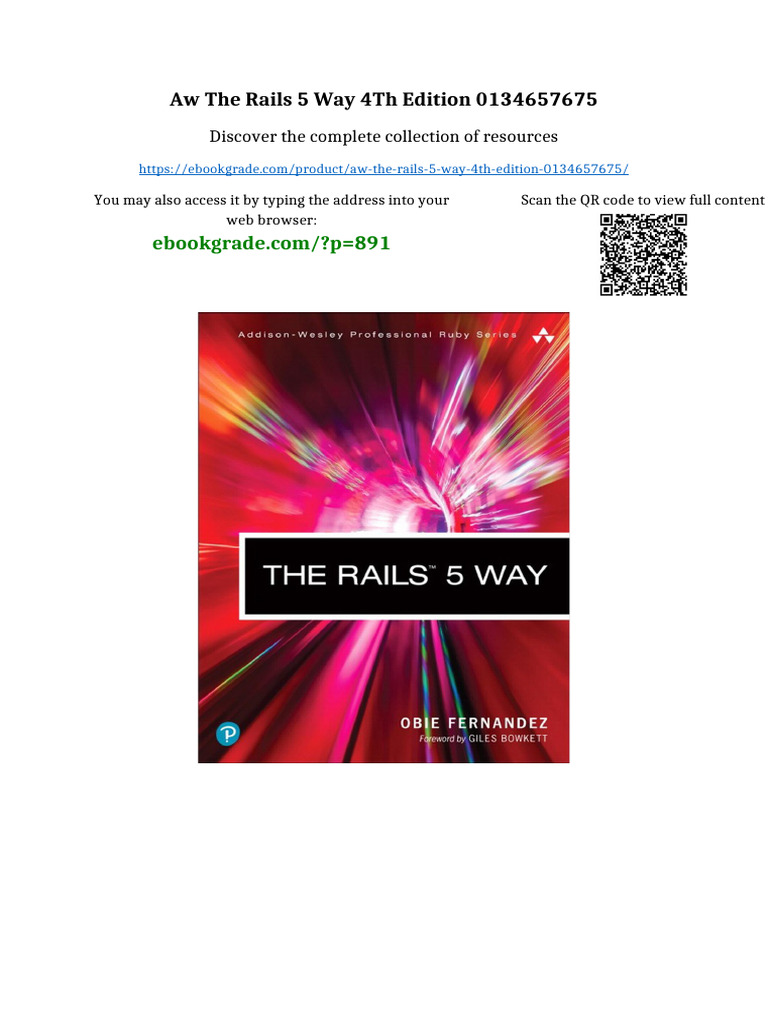 AW The Rails 5 Way 4th Edition 0134657675 latest pdf 2025 | PDF ...